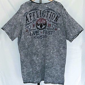 Affliction | Shirts | Affliction Graphic T Shirt Gray Size 3xl | Poshmark